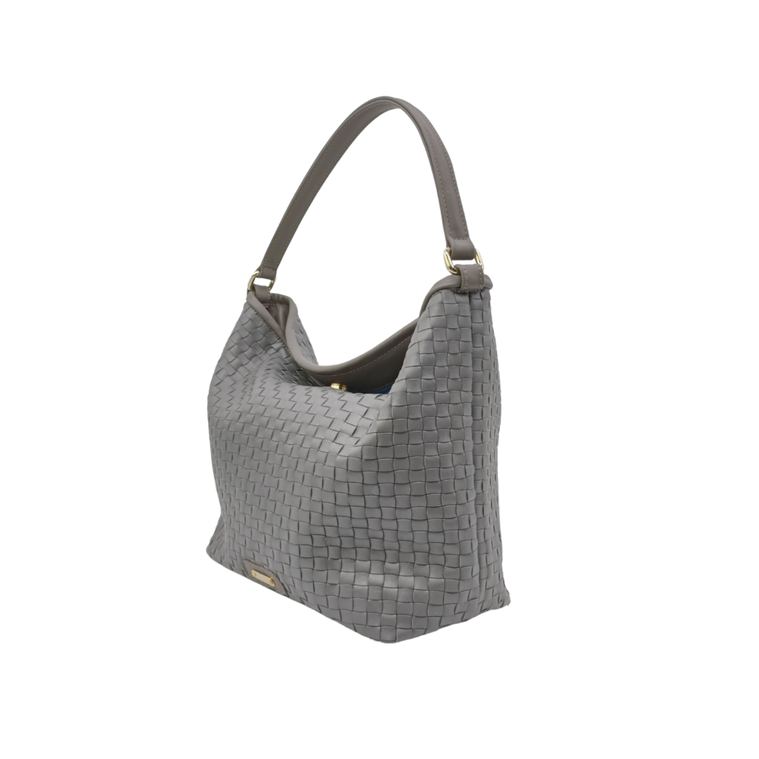 Borsa in pelle ALBA intreccio zinco – Tomassini Bags